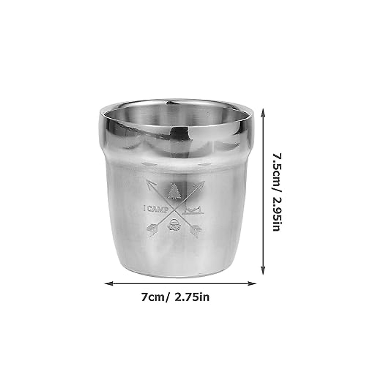 Kisangel 1 Set Travel Coffee Mug Coffee Mugs Espresso Cups Stainless Steel Water Cup Stainless Wine Glass Metal Cup Stainless Steel Coffee Tumbler Stainless Steel Cups Outdoor Beer Mug