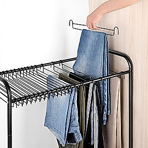 Pants Hangers for Rolling Pants Trolley 20 PCS, Black (Only Hangers)