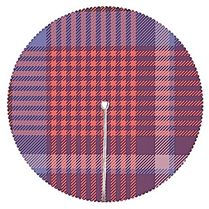 Checkered Pattern round outdoor tablecloth,Round Tablecloth with Umbrella Hole and Zipper for Patio Garden,Waterproof Spill-Proof,for Patio Garden Tabletop Decor(72" Round,Lavender Orange Purple)