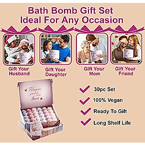 Birthday Gifts Ideas for Wife, Bath Bombs Gifts for Women , Mom, Men, 30pc Marbleized Bubble Fizzies, Multi Scents, Handmade Bath Bombs Gift Set, Best Bubble & Spa Bath, Birthday, Aromatherapy Gifts