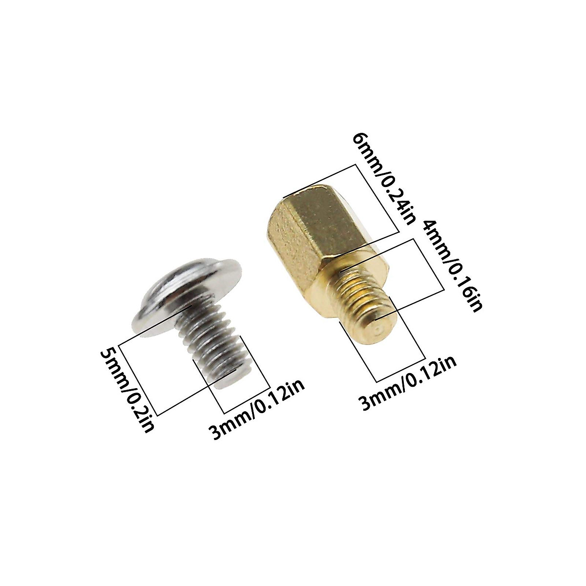 Create idea PC Case Motherboard Screws Kit, M3x6x4mm Brass Standoffs M3x5mm Screws with Screwdriver for Hard Drive Computer Case Motherboard