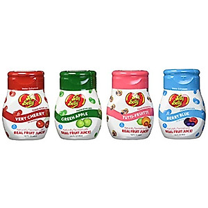 Jelly Belly Drink Mix - Variety Pack 4 Bottles, Naturally Flavored Water Enhancer, Sugar Free, Zero Calorie, Makes 96 Drinks