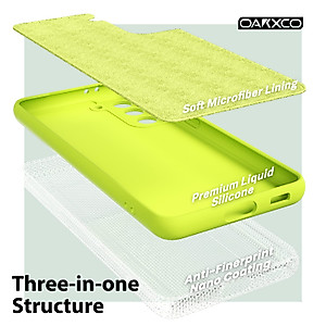 oakxco for Samsung Galaxy S21 Phone Case Liquid Silicone, Fluorescent Bright Solid Color, Cute Thin Slim Soft Rubber TPU Smooth Gel Matte Protective Cover for Women Girl Aesthetic, Lime Neon Green
