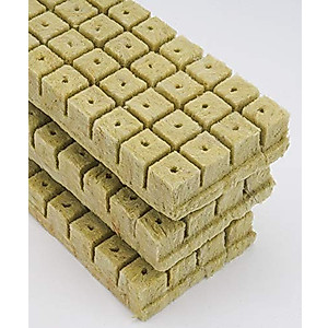 BIOMAND 1.2” Rockwool Starter Plugs for Hydroponics, Rockwool Grow Cubes, 3 Sheets of 36 Plugs, 108 Plugs Total