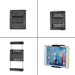 TFY Tablet Wall Mount, Kitchen Wall Mount for Tablets and Smartphones, Fits on Kitchen, Bathroom, Bedroom, Readingroom and More (Black)