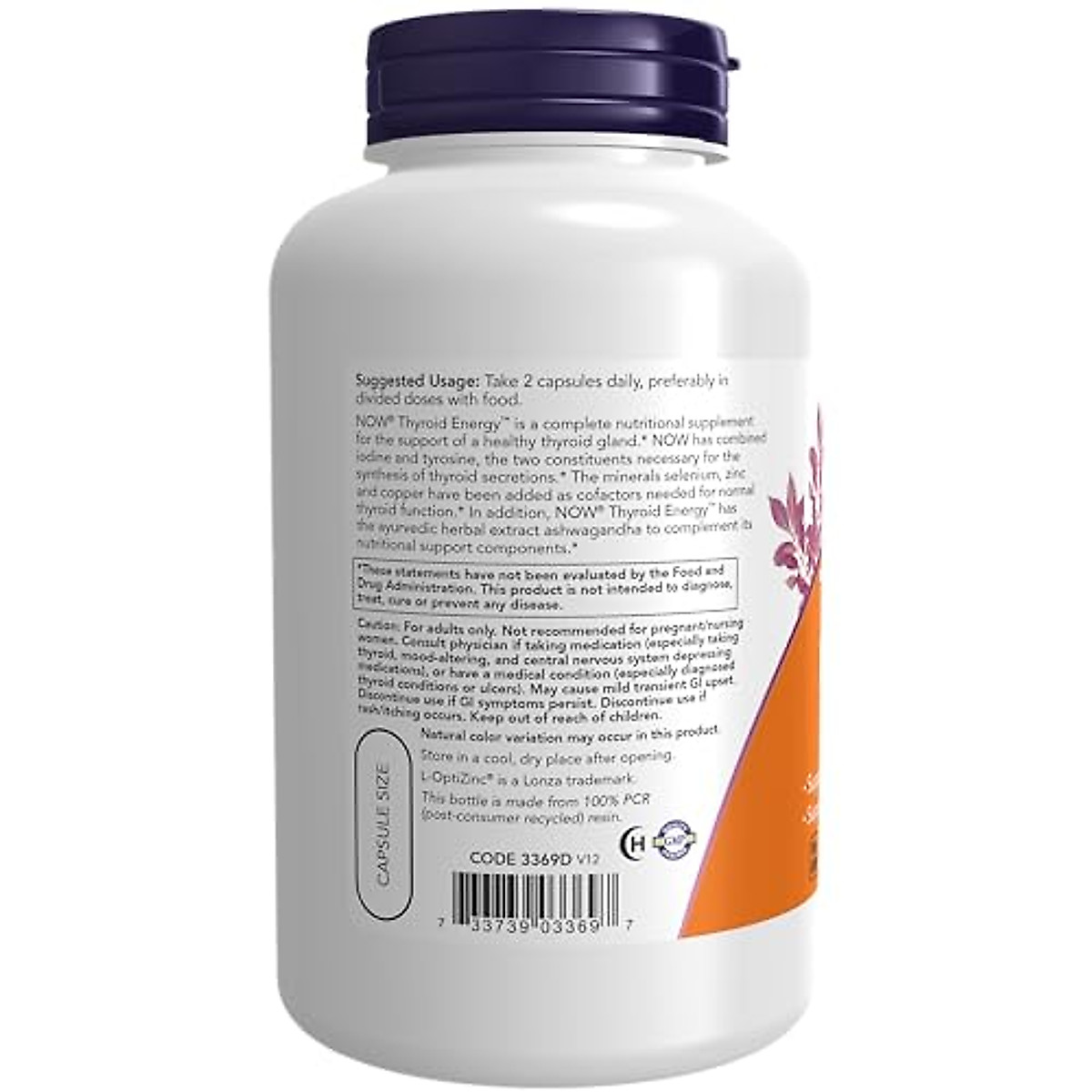 NOW Supplements, Thyroid Energy™, Iodine and Tyrosine plus Selenium, Zinc and Copper, 180 Veg Capsules