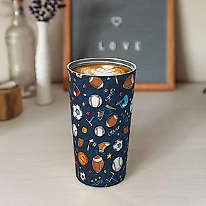 WANGZHAO Sports Baseball Game Print Double Wall Stainless Steel Vacuum Insulated Tumbler Cup Home Thermal Cup