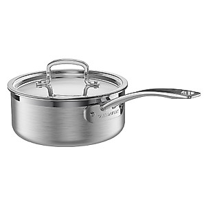 Stainless Steel Saucepan with Lid, Triple Ply 1.5 Quart Sauce pan with Cover Induction Cooking Sauce Pot Perfect for Making Sauces, Reheating Soups, Stocks, Cooking Grains - Dishwasher Safe Oven Safe