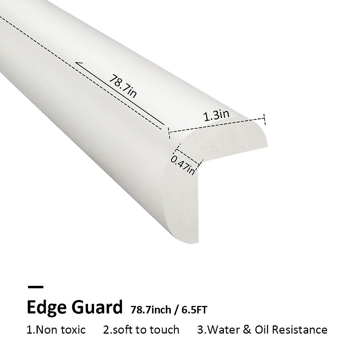 Baby Proofing - Edge and Corner Protector Baby - Harebe L Shape Extra Thick Baby Safety Corner Guards, Fireplace and Hearth Protection(6.5 Ft, Oyster White)