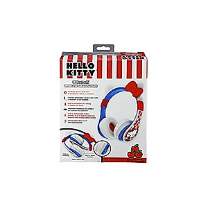 eKids Hello Kitty Kids Bluetooth Headphones, Wireless Headphones with Microphone Includes Aux Cord, Volume Reduced Kids Foldable Headphones for School, Home, or Travel