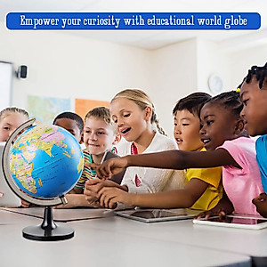 World Globe for Kids Learning - 7.5 inch World Interactive Globe for Children with Stand for Educational Geography, Spinning Earth Globe Map Decorative Kids Room Classroom, Desk, Office & Home
