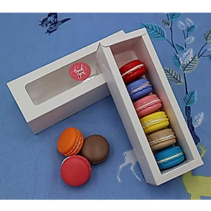 Macaron Packaging Box Macaron Gift Giving boxes, Pastry Boxes, Chocolate Dessert Treat Packaging with Clear Window (WHITE 8)
