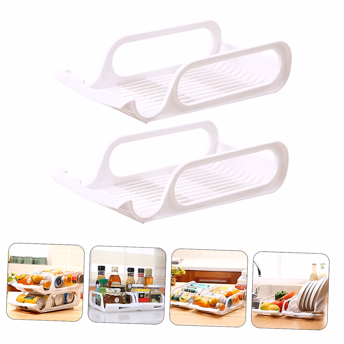 DOITOOL Plastic White Beverage Rack, 20 in L x 10 in W x 6 in H
