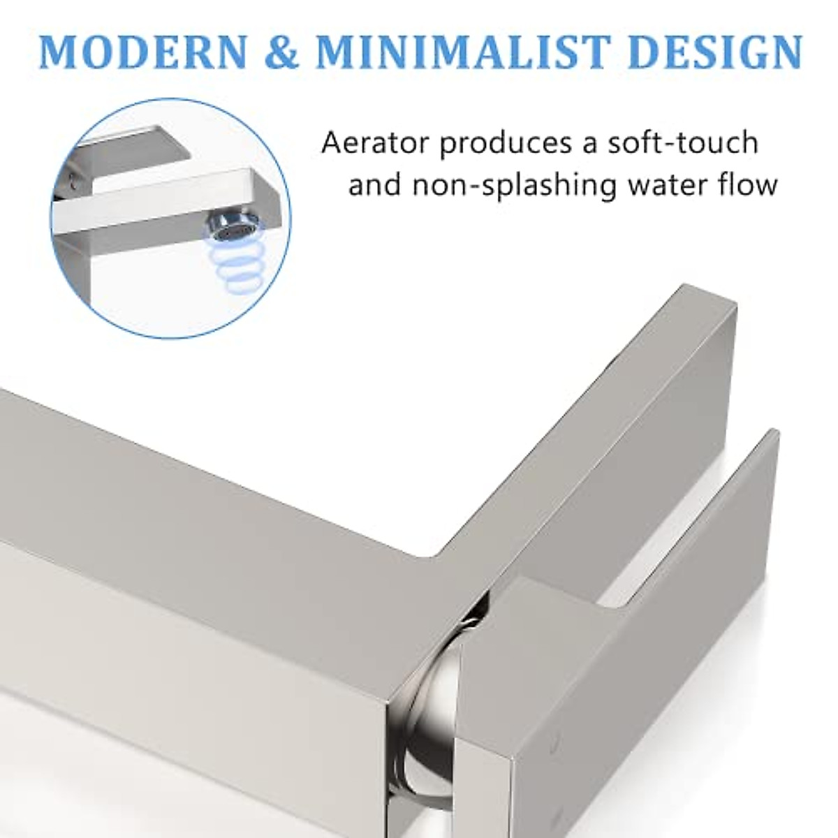 𝗩𝗼𝗻𝘃𝗮𝗻 Brushed Nickel Bathroom Faucets, Solid Brass Single Hole Bathroom Sink Faucet, Modern Bathroom Faucets for Sink 1 Hole, Lead-Free Vanity Faucet with Pop-up Drain and Water Supply Hoses