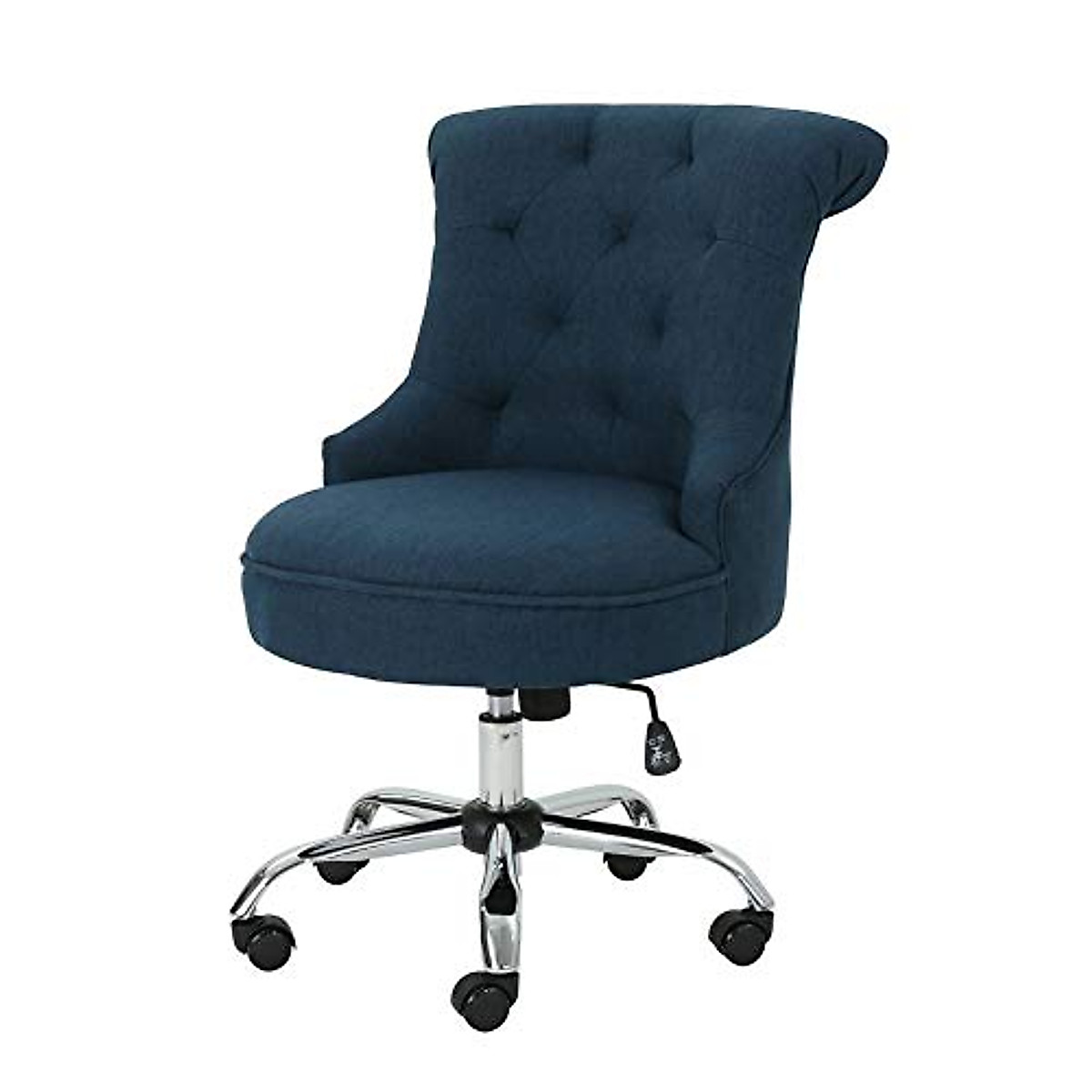 Christopher Knight Home Tyesha Desk Chair, Navy Blue + Chrome