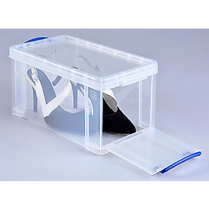 Really Useful Plastic Storage Box 8 Litre Open Fronted Box Clear
