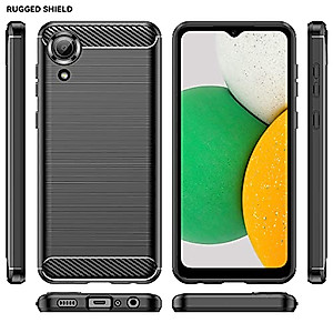 M MAIKEZI Samsung A03 Core case,Galaxy A03 Core case,with HD Screen Protector, Shock-Absorption Flexible TPU Bumper Soft Rubber Protective Case Cove for Samsung Galaxy A03 Core (Black Brushed TPU)