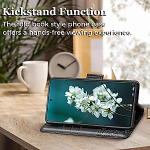 KRHGEIK Designed for Samsung Galaxy S20 FE Case Wallet,Women Flip Cover with Butterfly Embossed PU Leather Kickstand Credit Card Holder Slots Magnetic Wrist Strap Phone Case (Black)