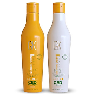 GK HAIR Global Keratin Hemp Shampoo and Conditioner Sets (8.11 Fl Oz/240ml) Hydrating Strengthening Damaged Repair Provides Nourishing & Shine Infused with Natural Organic Vegan Sulfate Paraben Free