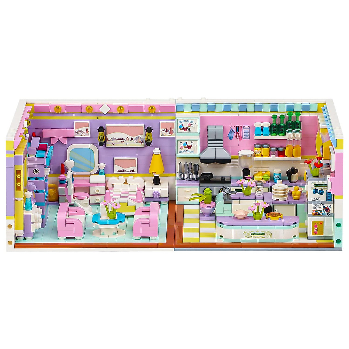 PinkBee Friends House Building Block Sets, Girls Mini Bedroom Friendship Playhouse Apartment Bricks Kit Birthday for Adults Kids 8-12 6-12 7-9 (639 PCS)