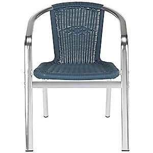 Safavieh Home Collection Wrangell Teal Indoor-Outdoor Stacking Arm Chair