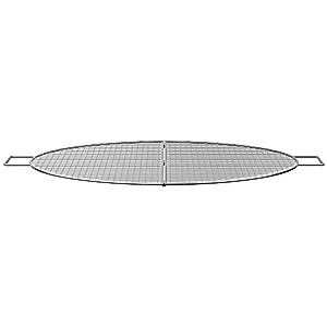 VEVOR Fire Pit Cooking Grill Grate 24 Inch, Foldable Round Cooking Grate, Stainless Steel Tight Grid Campfire BBQ Grill with Portable Handle for Outdoor Picnic Party & Gathering, Silver