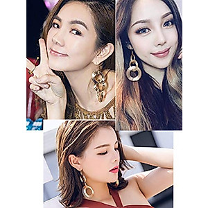 Zealmer Women 16K Gold Plated Tiered Sprial Dangle Earrings