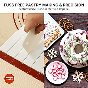 Silicone Baking Mat,26" x 16" Extra Thick Large Non Stick Sheet Mat with Measurement Non-slip Dough Rolling Mat,Reusable Food Grade Silicone Counter Mat for Making Cookies,Macarons,Bread and Pastry