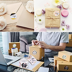 Thank You Stickers - 1.5" Thank You Stickers Roll | Multiple Designs Thank You for Supporting My Small Business Stickers | Thank You Stickers Small Business Supplies (Floral)