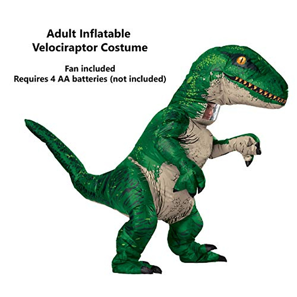 Rubies Inflatable Original Velociraptor Dinosaur Costume For Adults, For Themed Party and Halloween, Standard Size