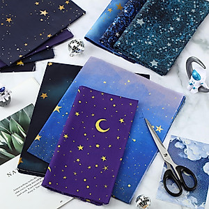 Buryeah 20 Pcs 18" x 21" Cotton Quilting Fabric Fat Quarters Fabric Bundles Fabric of The Universe for Quilting Sewing DIY Quilt Beginners Quilting Supplies Fabric Squares