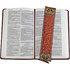 Armor of God, Bulk Pack of 4 Woven Fabric Bible Verse Bookmarks, Silky Soft & Flexible Religious Bookmarkers for Novels Books & Bibles, Memory Verse Gift, Traditional Turkish Woven Design