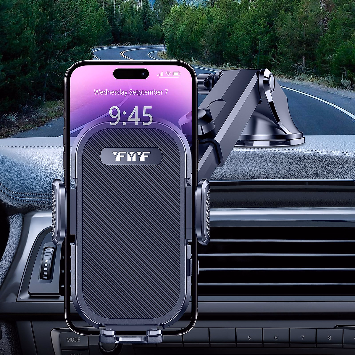 YFYYF Phone Holders for Your Car,[60 Lbs Powerful Suction] Car Phone Holder Mount,Phone Mount for Car Dashboard Windshield,Car Mount for iPhone/Android Smartphone,Car/Truck Accessories