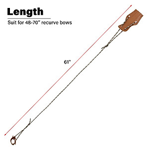 SOPOGER Archery Stringer Recurve Bow Stringer Tool, Longbow Stringer Tool to Install Bow String Easily Archery Bow Stringer for Recurve Bow Accessories (Brown)