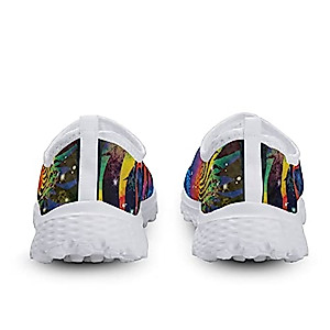 Wideasale Galaxy Psychedelic Mushroom Printed Casual Slip On Hiking Water Shoes for Women Casual Summer Lightweight Outdoor Sports Sneakers Comfort Quick Dry Aqua Shoes Beach Sports,Size 8.5
