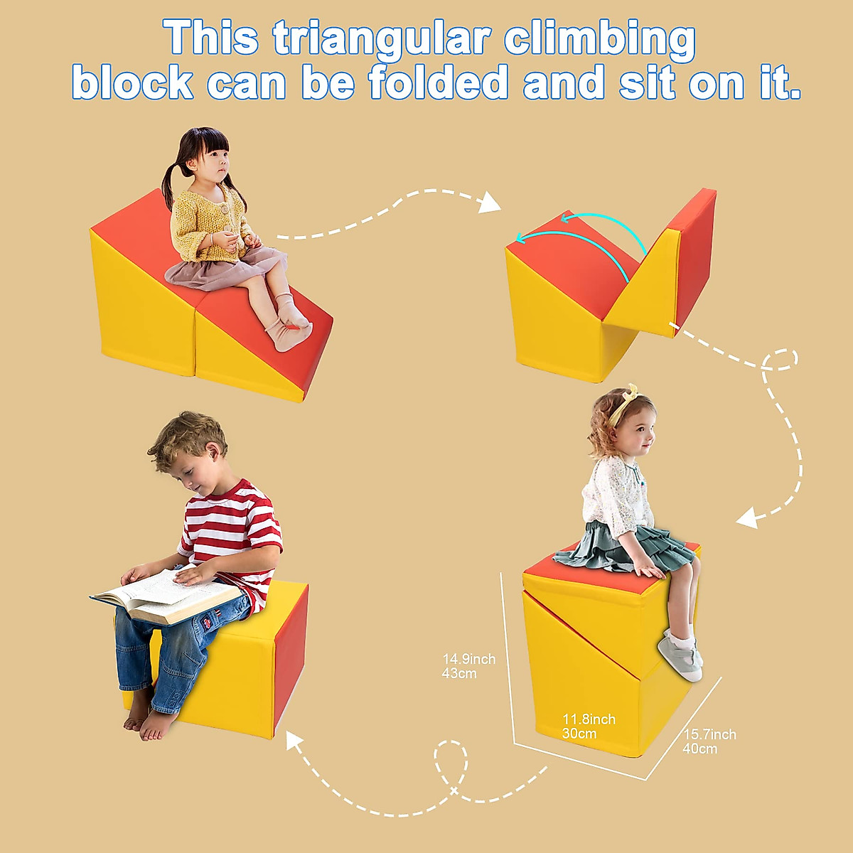 67i Foam Climbing Blocks for Toddlers 1-3 Toddler Climbing Toys Indoor Baby Foam Climbing Blocks Kids Soft Play Climbing and Crawl Activity Playset Foam Building Blocks with Slide Play Gym (Assorted)