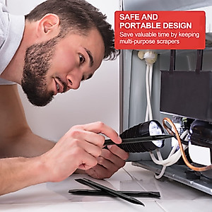 OIIKI Small Plastic Scraper Tools for Stickers Removal Paint Cleaning 9pcs, Narrow Scratch Tool Paint Scraper Tool, Multi-Purpose Non-Scratch Labels Cleaning Tool for Oil Stains, Food, Dirt