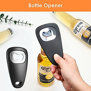 Pisol Kitchen Unique Gadgets Set 6 Pieces, Space Saving, Cheese Grater, Bottle Opener, Fruit Vegetable Peeler, Pizza Cutter, Garlic Ginger Grinder, Herb Stripper Gift Set