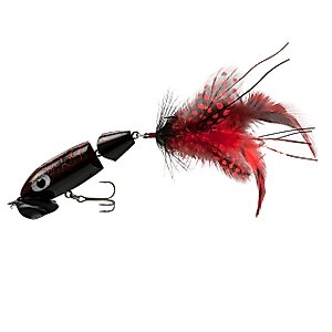 Arbogast Jointed Jitterbug 2.0 Topwater Bass Fishing Lure, Freshwater Fishing Lures and Accesories, Black Death, 2 1/2", 3/8 oz