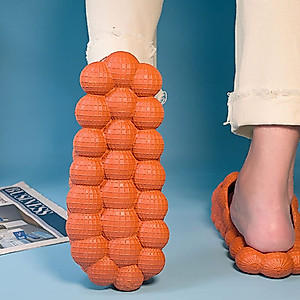 Tkieio Lychee Slippers Unisex Lychee Sandals Stress Relief Massage Sandals Bathroom Beach Slippers Soft EVA Slides (Women6-7.5/Men4.5-5.5, Orange, numeric_6)