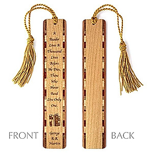 George R.R. Martin Reading Quote Engraved Wooden Bookmark - Also Available with Personalization - Made in USA