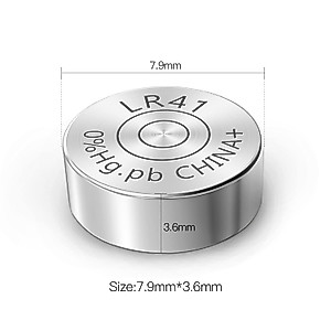 Yogamiler 40-Pack LR41 AG3 392 192 SR41 384 736 L736F Battery 1.5V Button Cell Batteries