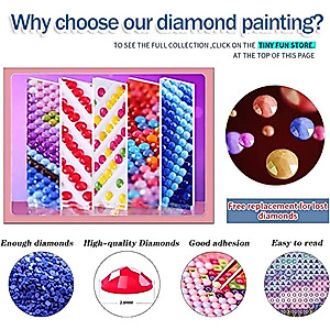 TINY FUN Diamond Painting Kits for Adults&Kids DIY 5D Diamond Art Paint with Round Diamonds Full Drill Cow Gem Art Painting Kit for Home Wall Decor Gifts(12x16inch/30×40cm)