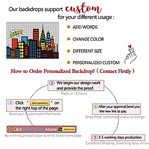 Allenjoy 96" x 72" Superhero Themed Backdrops Super City Skyline Buildings Children Birthday Supplies Favors Decorations Photography Party Event Banner Photo Studio Booth Background Baby Shower Vinyl