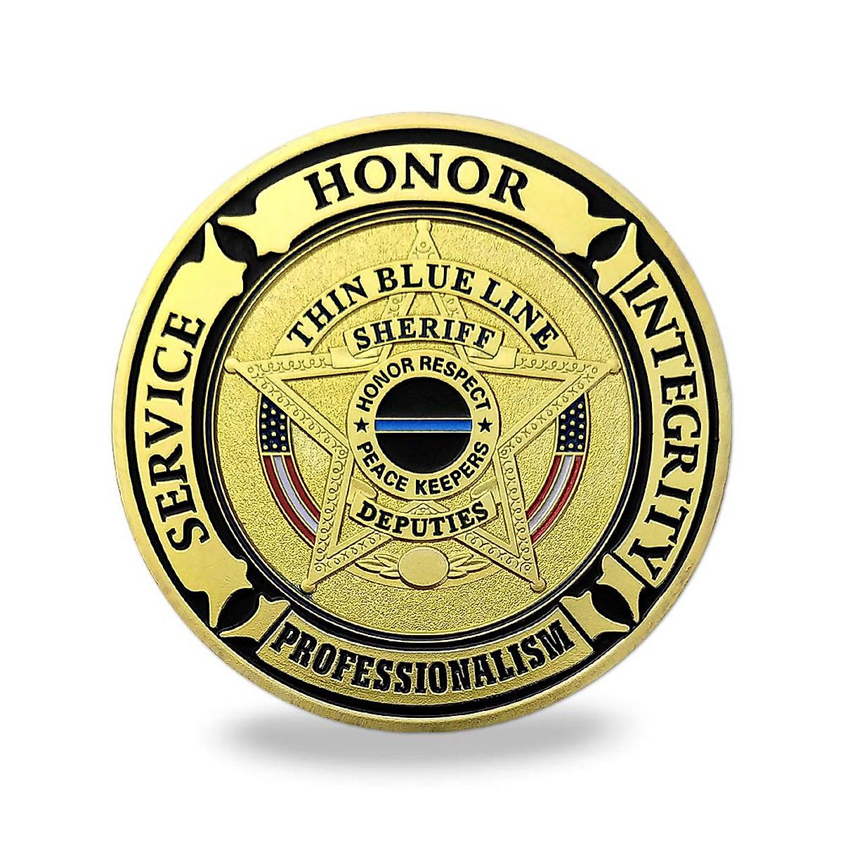 Thin Blue Line Sheriff Police Challenge Coin Law Enforcement Oath of Honor