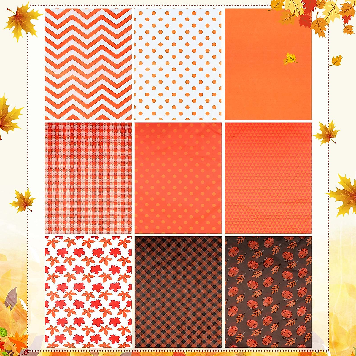 90 Pieces Thanksgiving Tissue Paper Brown Orange Tissue Paper for Gift Fall Wrapping Tissue Paper Fall Wrapping Paper Maple Leaves Pumpkin Printed Assorted Tissue Paper for Gift Bags