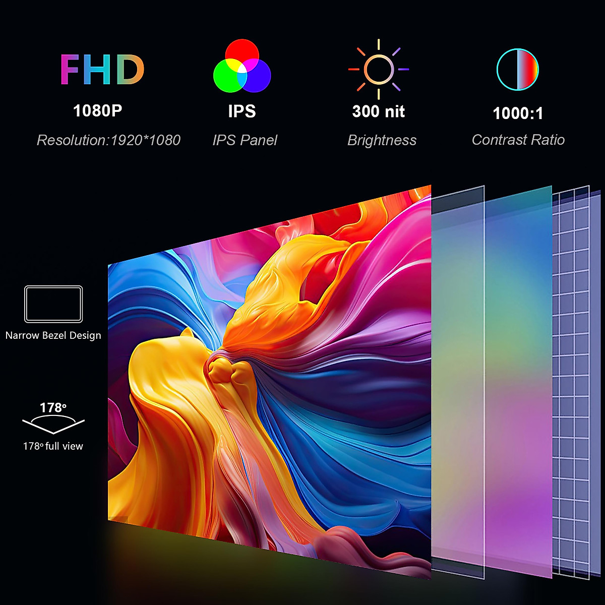 14” Dual Laptop Monitor Extender- FHD 1080P IPS Portable Screen Extender with USB-C & Mini HDMI Port, Plug & Play, Easy to Carry, Lightweight Side Screen for 14-17.3” Laptops, Switch, Xbox