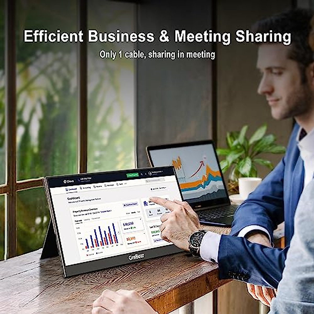 15.6" Portable Monitor FHD 1080P Travel Gaming Monitor HDR IPS Laptop Second Screen USB-C HDMI Magnetic Protective Cover & Dual Speakers, Computer External Display for PC Phone Xbox Switch PS4/5