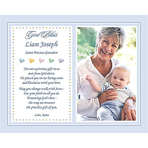 Poetry Gifts New Baby Boy Grandson, Baptism or Birthday Personalized Keepsake 8x10 Custom Print