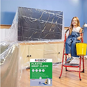 10 Piece Painter Plastic Drop Cloths Sheet,9x12 Feet Waterproof Anti-dust Furniture Cover,Disposable Tarp for Painting for Couch Cover and Furniture Cover,Painters Plastic,dust Cover